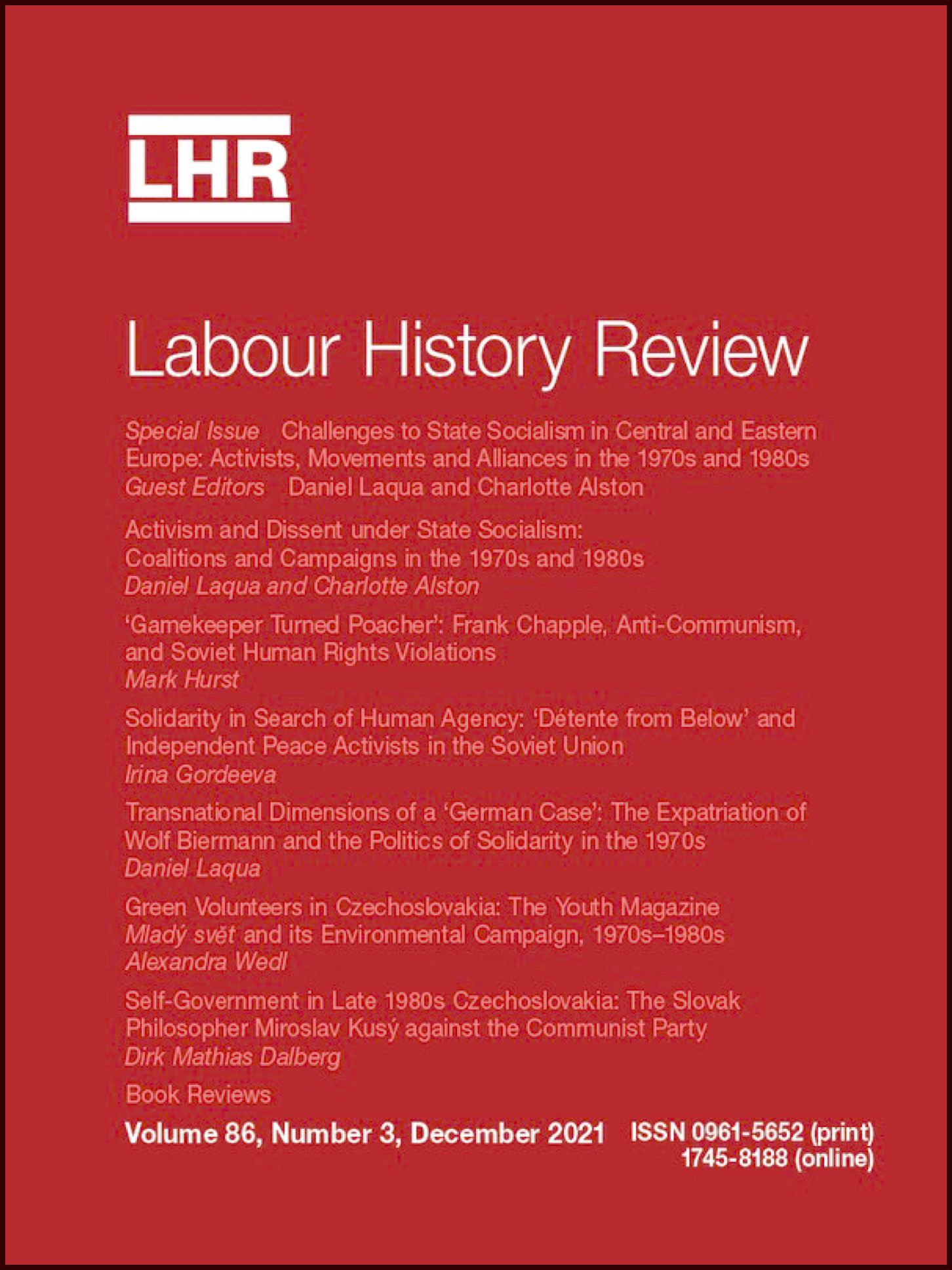 LHR Index – Society for the Study of Labour History